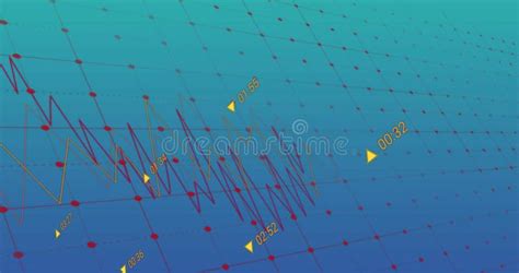 Animation Of Data Processing Over Grid Network Against Blue Gradient Background Stock Footage