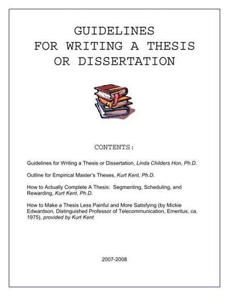 Guidelines For Writing Thesis Or Dissertation