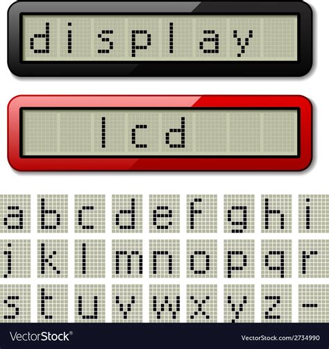 Lcd Display Pixel Font Lowercase Characters Vector Image