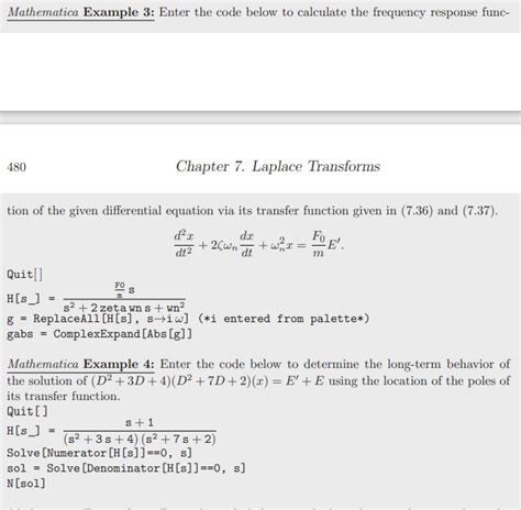 Solved 1 Enter The Commands Given In Mathematica Example 1 Chegg