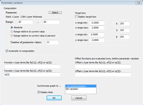 Special Computations Parameter Variation