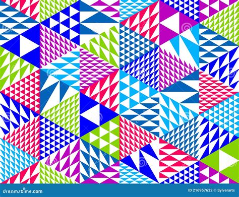 Geometric 3d Seamless Pattern With Cubes Rhombus And Triangles Boxes Blocks Vector Background