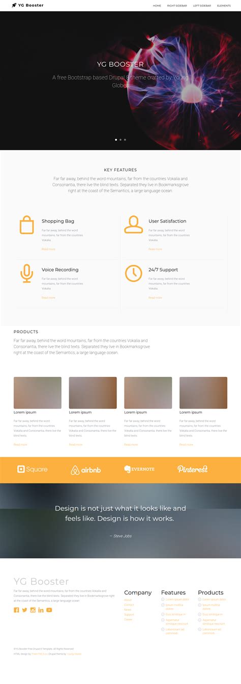 Yg Booster Bootstrap Based Drupal 8 Theme