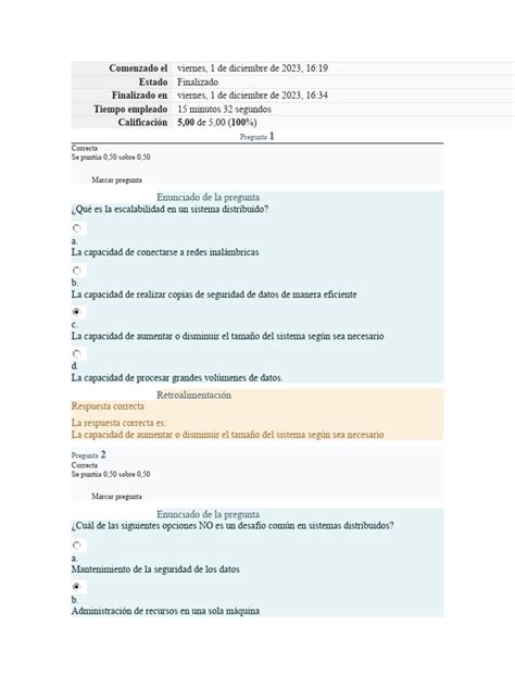 Parcial Sistema Distribuidos Pdf Computación Distribuída Escalabilidad