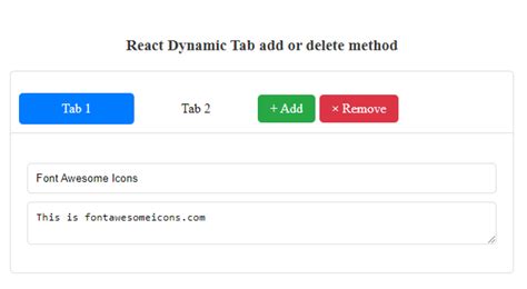 React Js Dynamic Tabs Add Or Delete Functionality Remove
