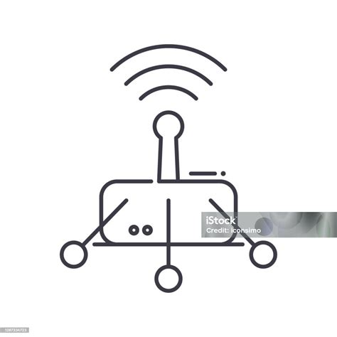 와이파이 핫스팟 서비스 아이콘 선형 절연 일러스트레이션 씬 라인 벡터 웹 디자인 기호 흰색 배경에 편집 가능한 스트로크가 있는 개요 개념 기호 개념에 대한 스톡 벡터 아트