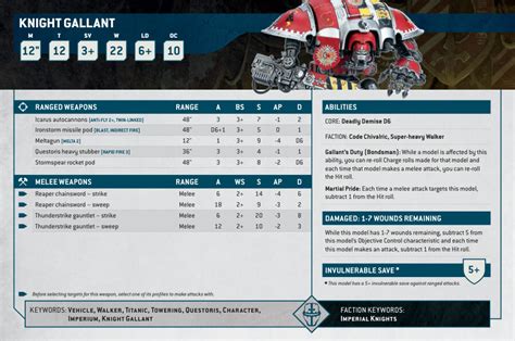 Warhammer 40k Imperial Knight Gallant