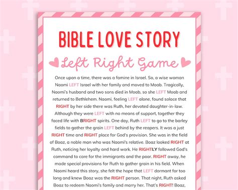 Bible Story Left Right Game Church Valentine Game Gift Exchange Game