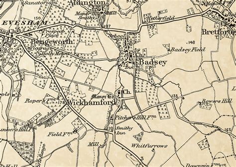 Old Map Of The Environs Of Evesham Worcestershire 1898 Etsy Uk