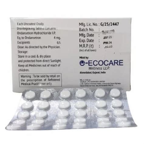 Ondansetron Orally Disintegrating Tablets Ip Packaging Type Box 4mg