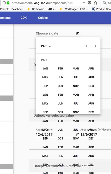 datepicker calendar breaks down in firefox · issue 8305 · angular components · github