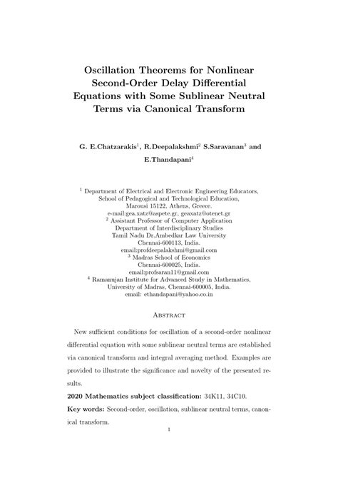 Pdf Oscillation Theorems For Nonlinear Second Order Delay Differential Equations With Some