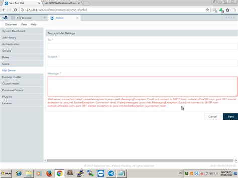 Smtp Notifications With An Office 365 Account Datameer