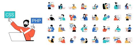 Premium Vector Programming Concept With People Situations Mega Set In