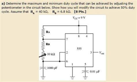 Solved Determine The Maximum And Minimum Duty Cycle That Can Be