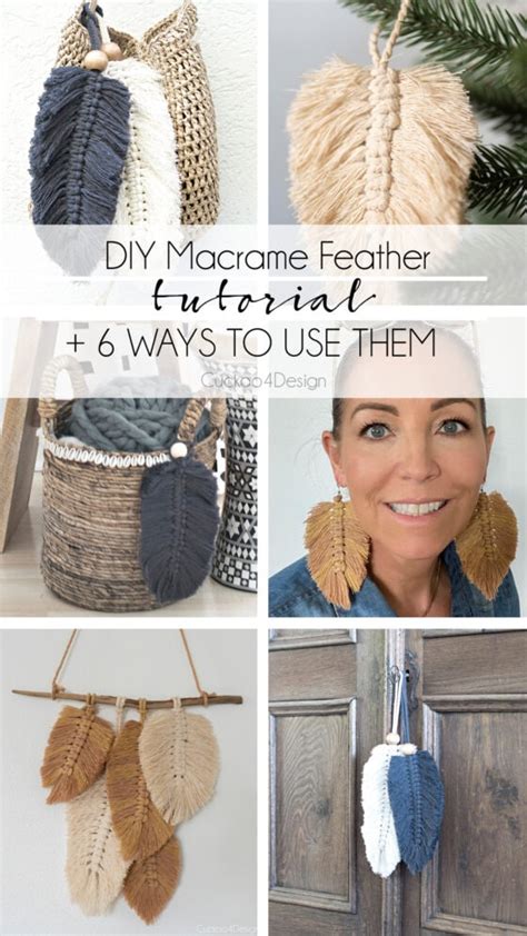 DIY Macrame Feather Tutorial 6 Different Ways To Use Them Cuckoo4Design