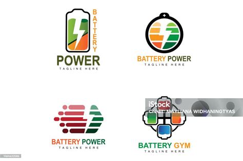 배터리 로고 디자인 기술 충전 일러스트 레이 션 회사 브랜드 벡터 교통수단에 대한 스톡 벡터 아트 및 기타 이미지 교통수단