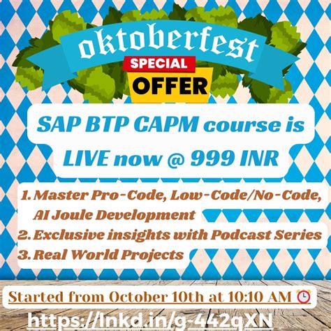 Kishan Raaj Sap Btp And Ai Architect On Linkedin Oktoberfestsale Sapbtp Capm