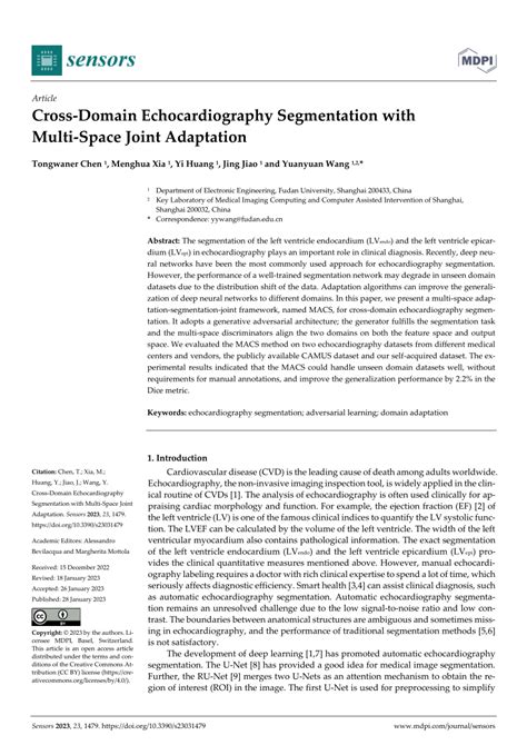 Pdf Cross Domain Echocardiography Segmentation With Multi Space Joint Adaptation