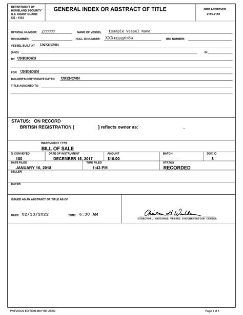 Uscg Vessel Database American Vessel Documentation