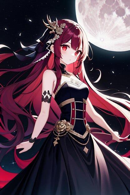 Anime Style Young Girl Wearing Beautiful Dress Cartoon Wallpaper On