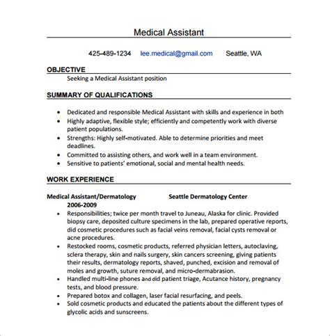 24 Best Medical Assistant Sample Resume Templates Wisestep