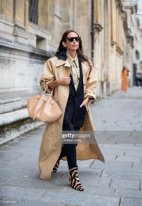 Chloe Harrouche Is Seen Wearing Beige Trench Coat Bag Black Suit Artofit