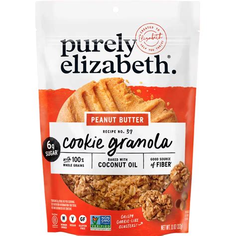 Purely Elizabeth Peanut Butter Cookie Granola 11 Oz Central Market