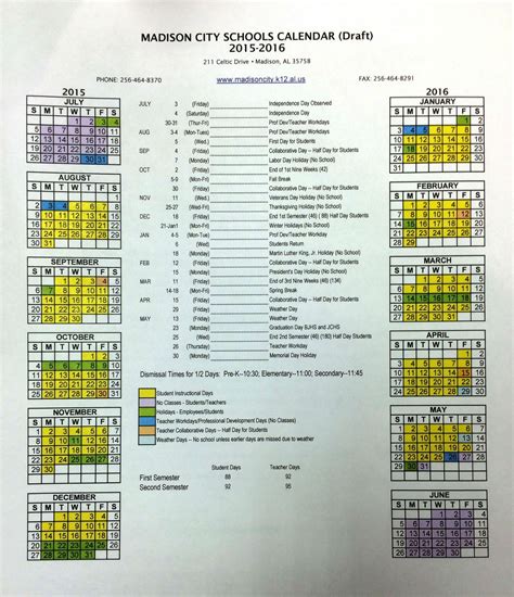 Madison City School Calendar 2026 2027 School Calendar