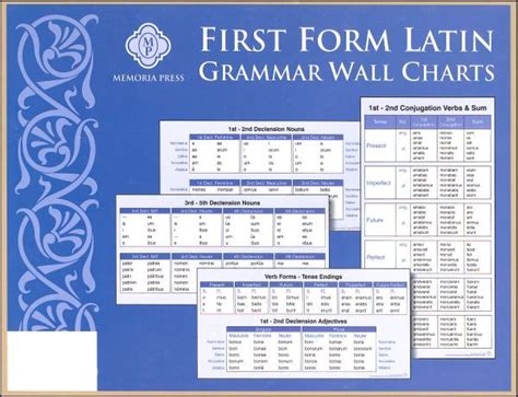 First Form Latin Grammar Wall Charts 2nd Ed Grammar Wall Latin