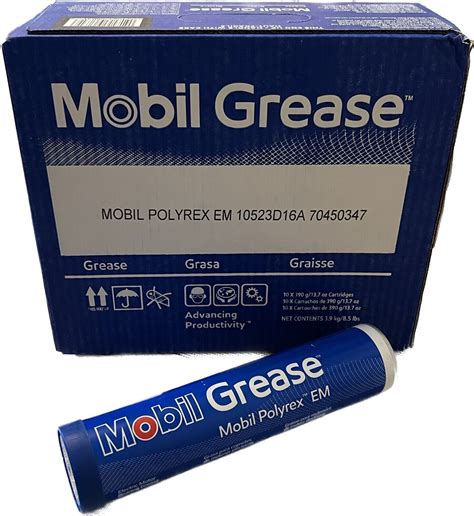 Mobil Polyrex Em Electric Motor Bearing Grease Polyurea Blue Case Of