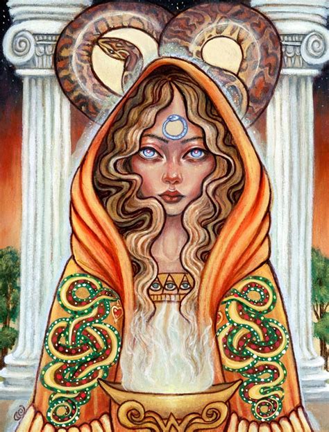 The Oracle Of Delphi Serpent Priestess Pythia Fine Art Print By Tammy