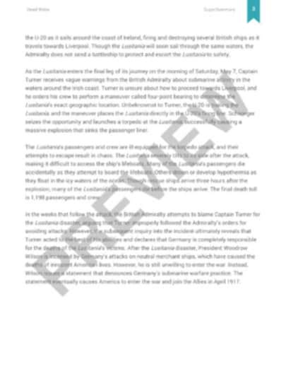 Dead Wake Literature Guide By Supersummary Tpt