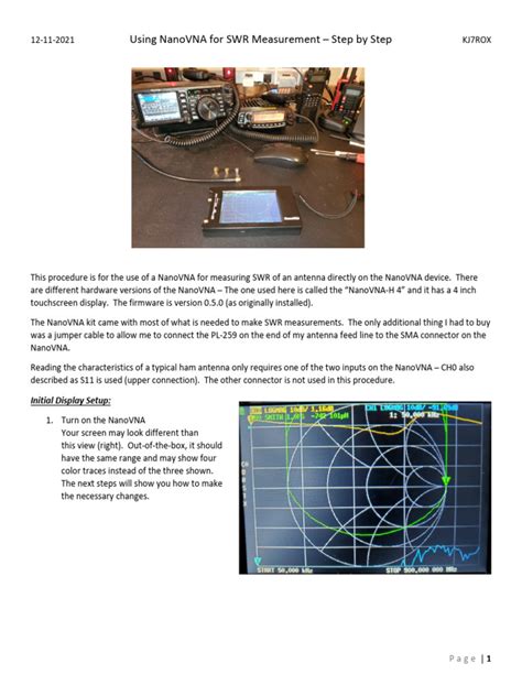 Using Nanovna For Swr Measurement Rev1 Pdf Hertz Usb