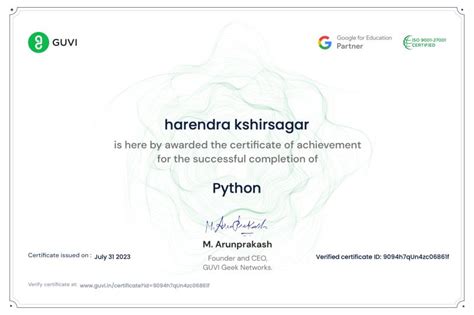 Harendra Kshirsagar On Linkedin Python Guvigeeknetworks