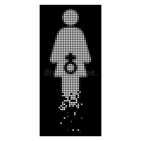 Bright Shredded Pixelated Halftone Female Sexual Disfunction Icon Stock