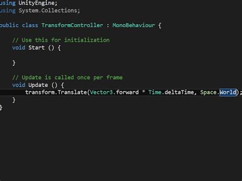 Unity Метод transform Translate видео Технологичная помощь