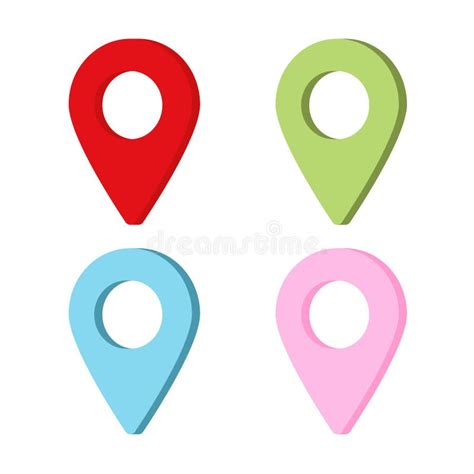 Set Of Map Loccation Pins Color Vector Stock Illustration Illustration Of Locate Isolated