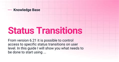 Status Transitions Knowledge Base