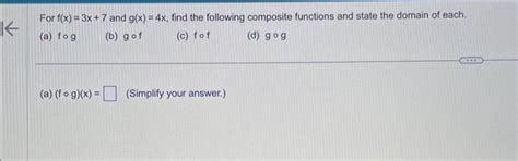 solved for f x 3x 7 and g x 4x find the following