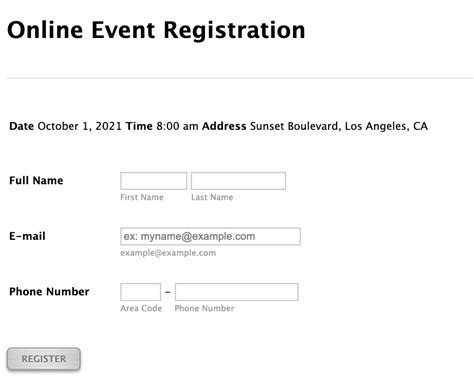 Event Registration Google Form Template