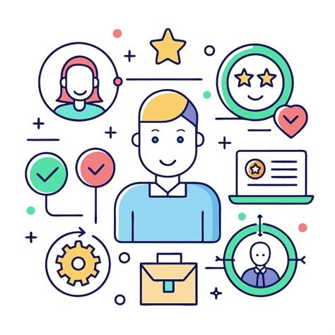 체크 마크 별 그리고 서류 가방 을 가진 행복 한 사업가 의 일러스트레이션 프리미엄 Ai 생성 벡터