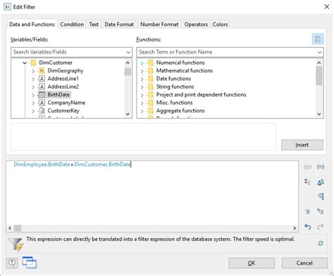 Defining Sub Tables Via Filter Conditions In List And Label Combit