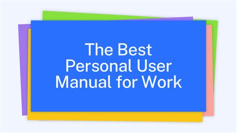 The Best Personal User Manual For Work Guide Template Examples
