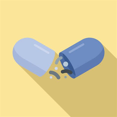 Probiotic Capsule Icon Flat Vector Health Microbe 15109593 Vector Art At Vecteezy