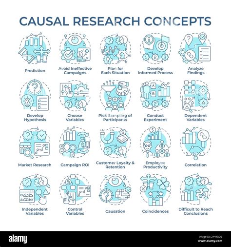 Causal Research Soft Blue Concept Icons Stock Vector Image And Art Alamy