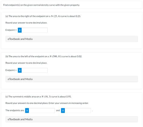 Solved Find Endpoints On The Given Normal Density Curve