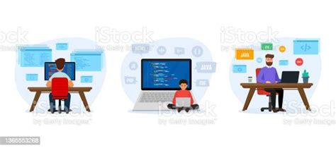 Software Development Concept Engineer Programmer Is Working At The Desk