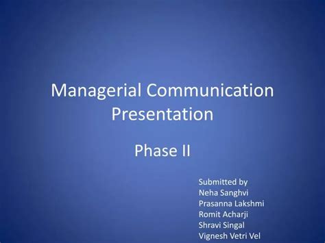 Ppt Managerial Communication Presentation Powerpoint Presentation