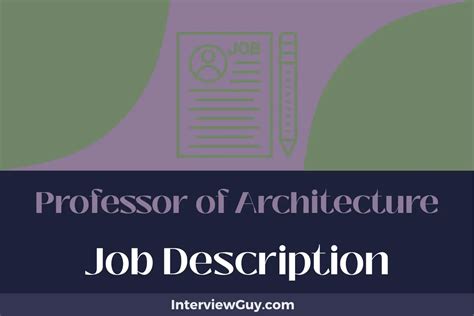 Professor Of Architecture Job Description [updated For 2025]